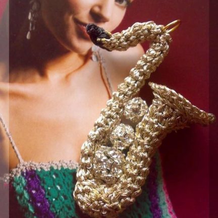 Crochet Saxophone Jewelry Pattern | Unusual & Miniature Crochet Pattern