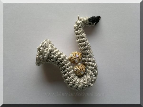 Crochet Saxophone Jewelry Pattern | Unusual & Miniature Crochet Pattern