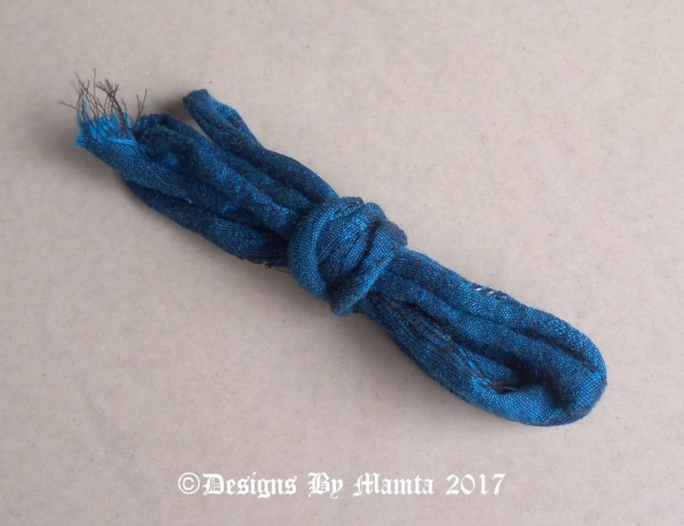 Peacock Blue Silk Cord | Handmade Sewn Cords | Craft Supplies Findings